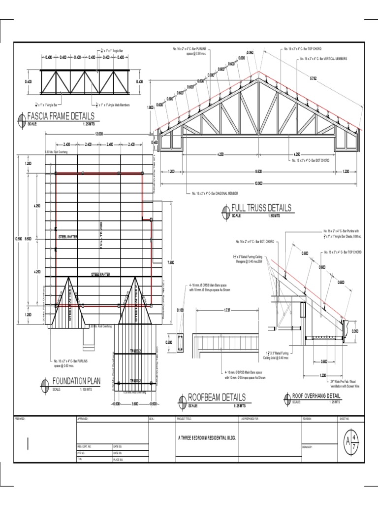 Fascia Frame Details: Foundation Plan | PDF | Truss | Structural ...
