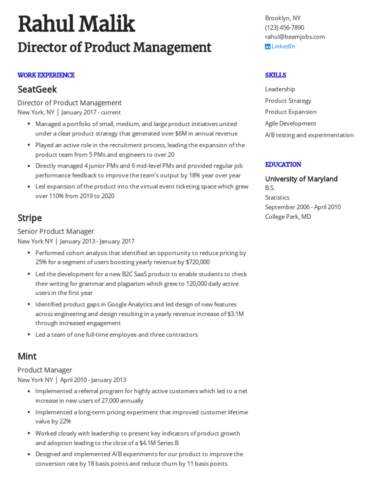Director Product Management Resume | PDF | Computing | Communication