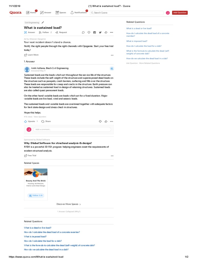 What Is Sustained Load?: 1 Answer | Download Free PDF | Structural Load ...