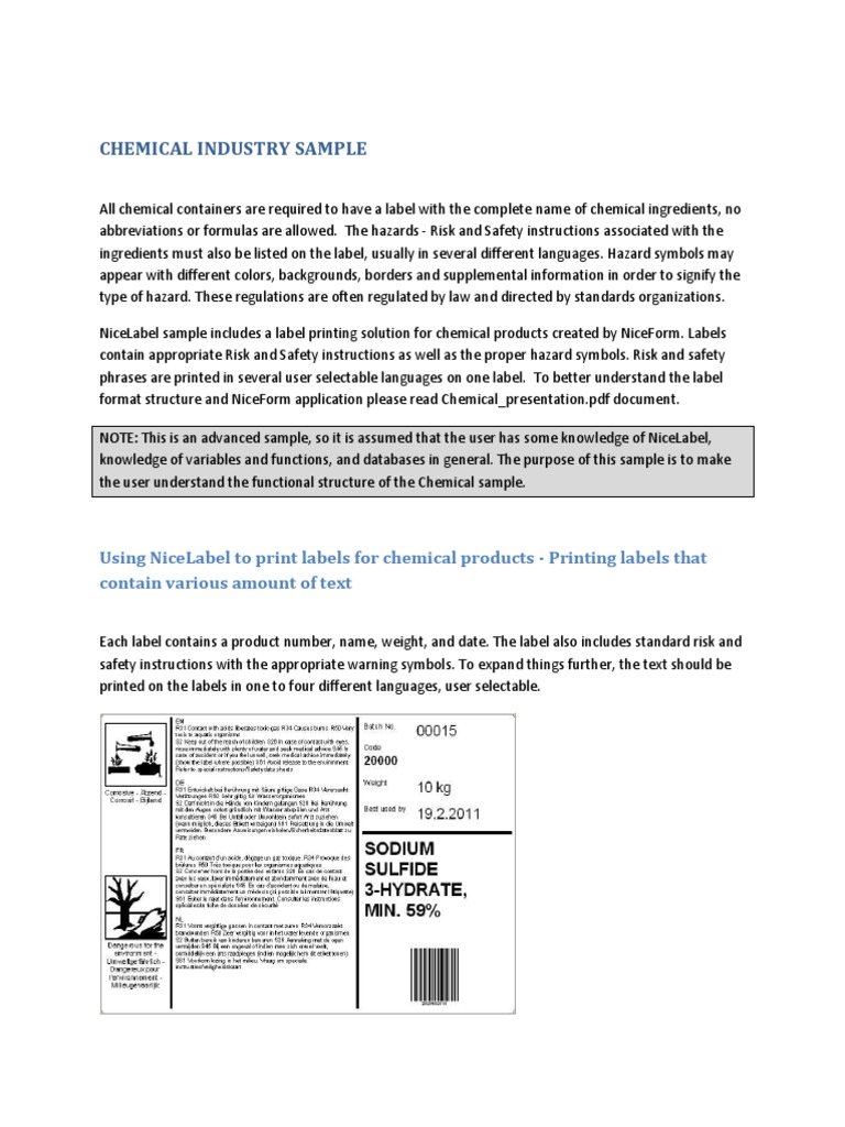 Chemical Industry Sample | PDF | Hazards | Databases