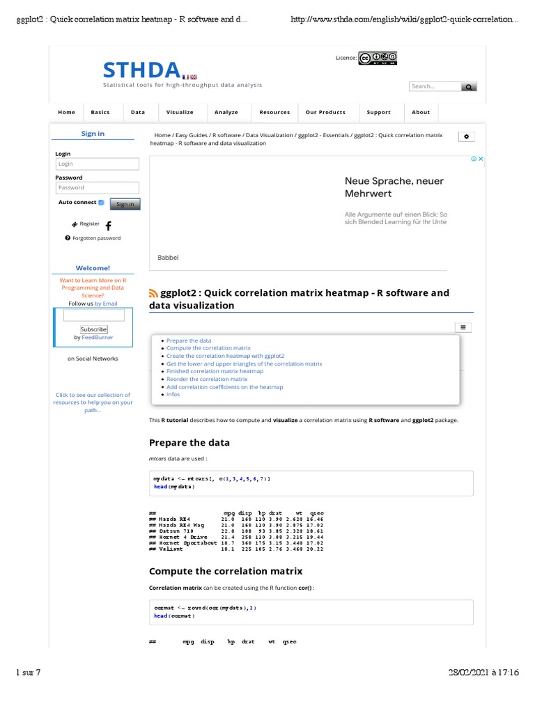 Ggplot2: Quick Correlation Matrix Heatmap - R Software and Data Visualization - Easy Guides ...