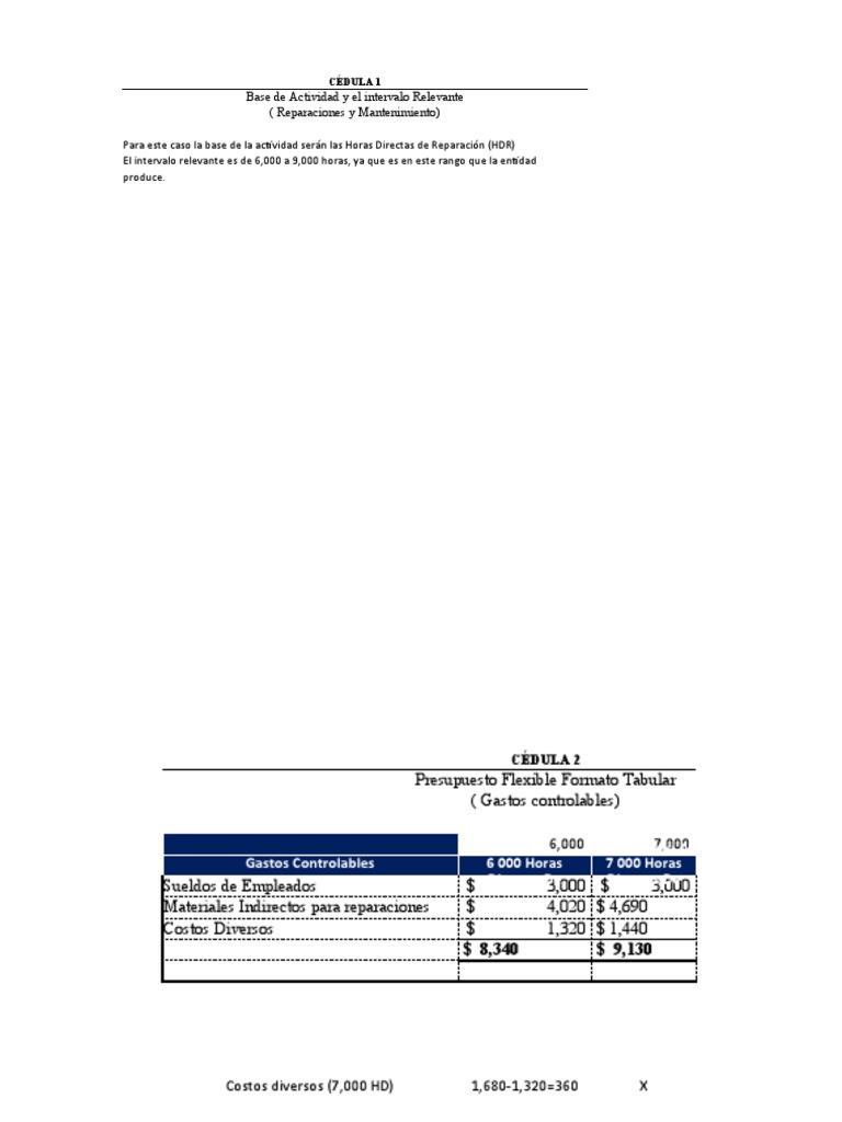 Welsch - Caso Práctico 10-1 - Presupuesto Flexible | PDF | Presupuesto | Microeconomía