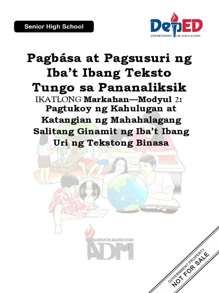 Module 2 Week 1-Pagbasa at Pagsusuri Sa Ibat Ibang Teksto Tungo Sa ...