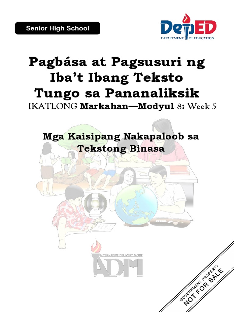 Module 8 Week 5 Pagbasa at Pagsusuri Sa Ibat Ibang Teksto Tungo Sa ...