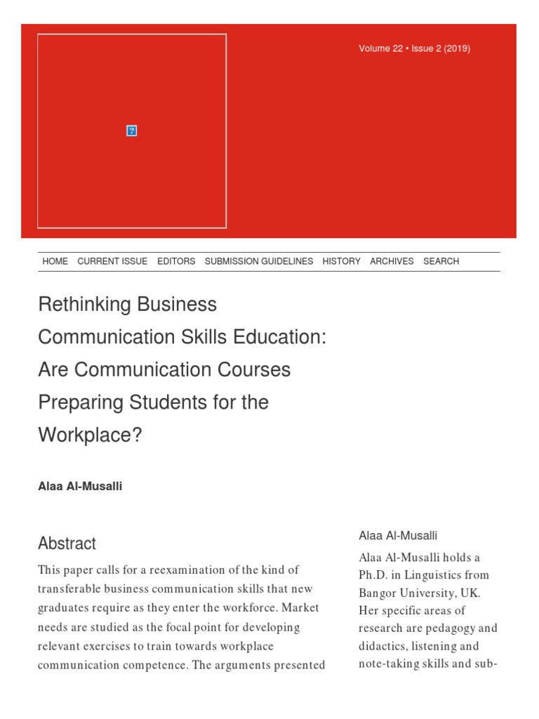 Rethinking Business Communication Skills | PDF | Teachers | Question