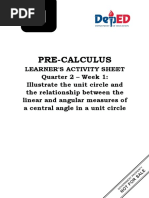 Pre Calculus Quarter 2 Module 1 | PDF | Angle | Cartesian Coordinate System