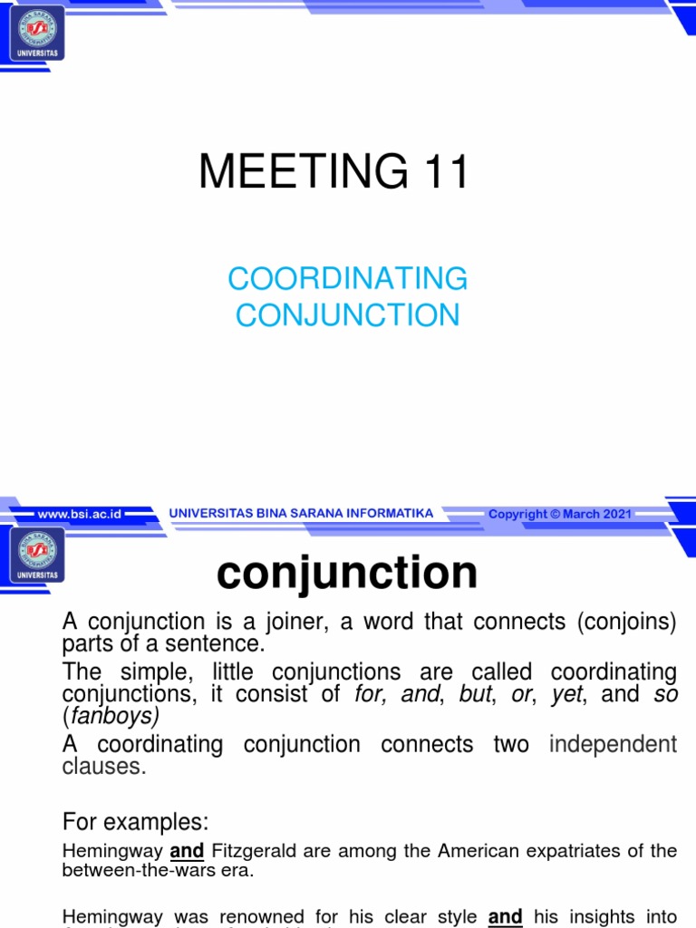 Meeting 11: Coordinating Conjunction | PDF | Language Mechanics | Linguistic Typology