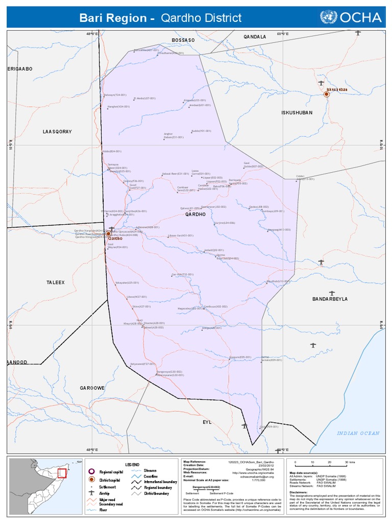 Bari Region - Qardho District: Iskushuban | PDF | Cartography ...