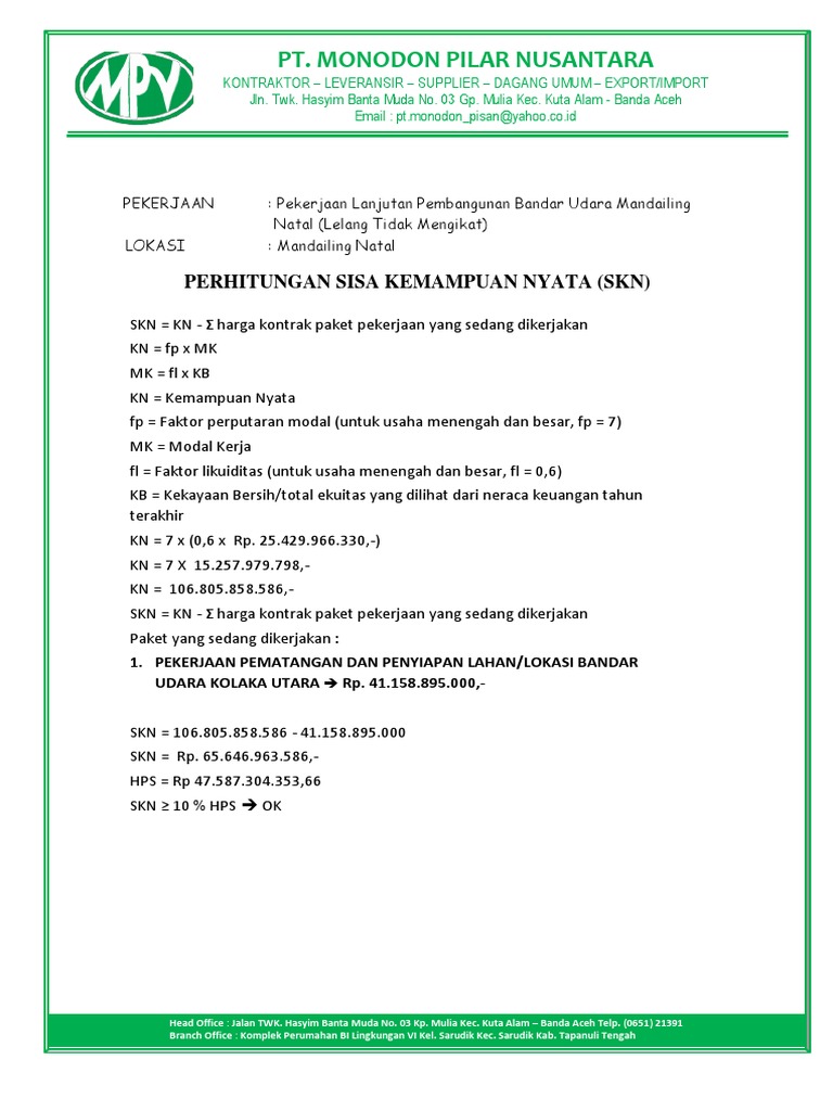 Perhitungan SKN | PDF