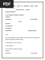 Draft For An Execution Petition | PDF | Judgment (Law) | Lawsuit