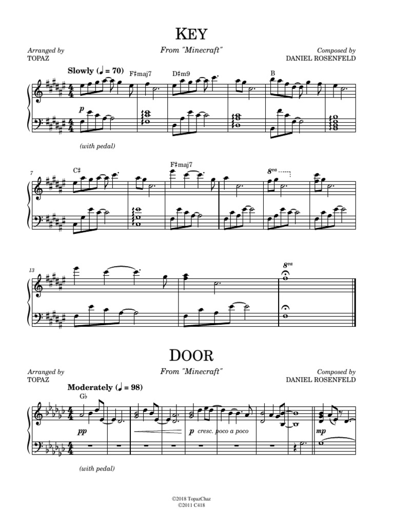 Minecraft Vol. Alpha Full Piano Collection Wcustom Audio | PDF ...