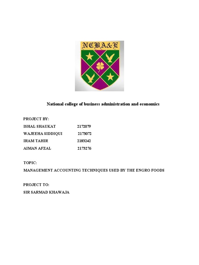 National College of Business Administration and Economics | PDF ...