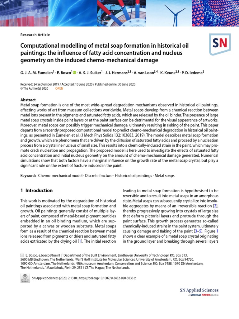 Computational Modelling of Metal Soap Formation in Historical Oil ...