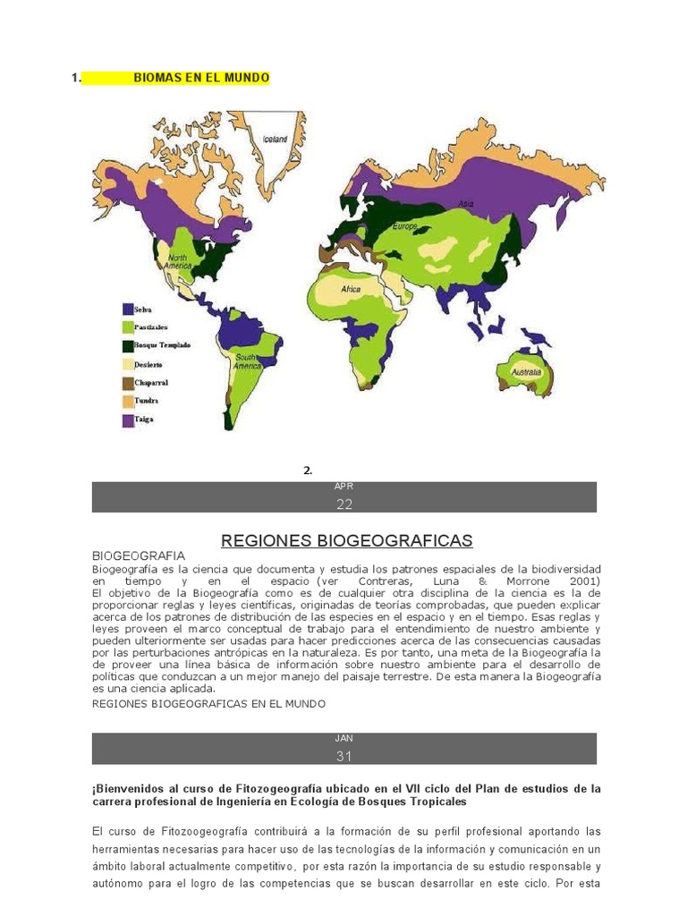 Biomas Del Mundo | PDF | Biogeografia | Perú