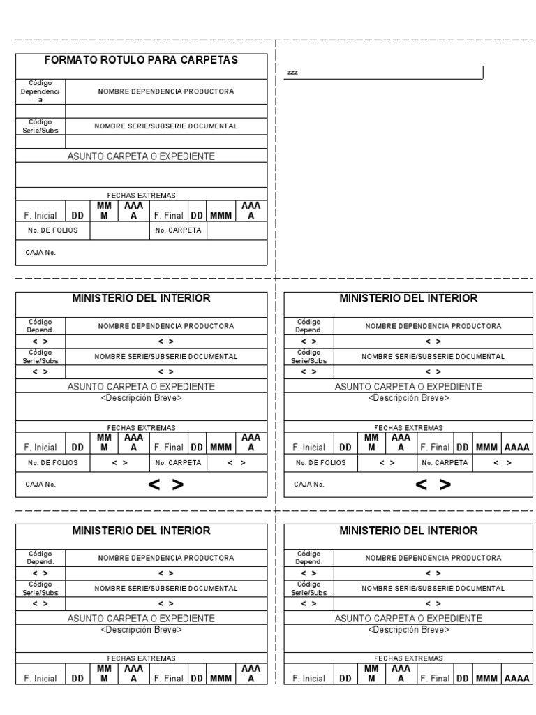 Rotulos Carpetas en Word | PDF