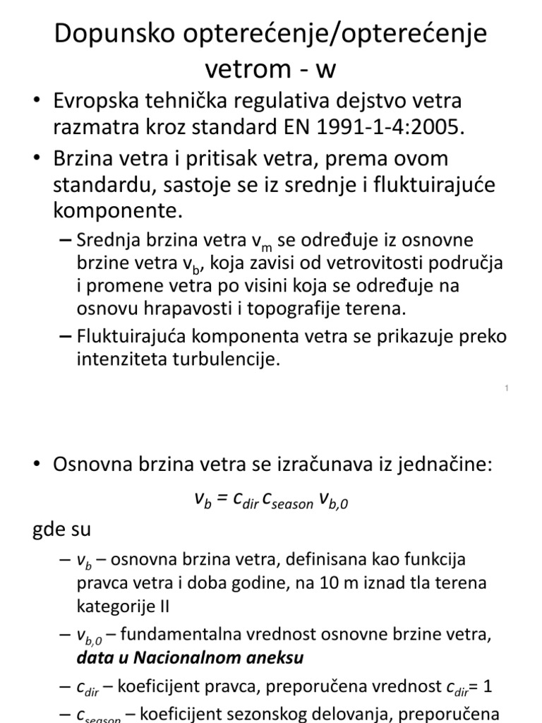 Dopunsko Opterećenje Vetrom | PDF