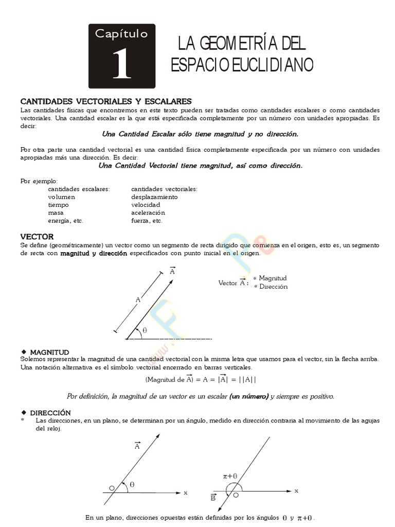 Cap1 La Geometria Del Espacio Euclidiano | PDF | Vector Euclidiano | Geometria plana)