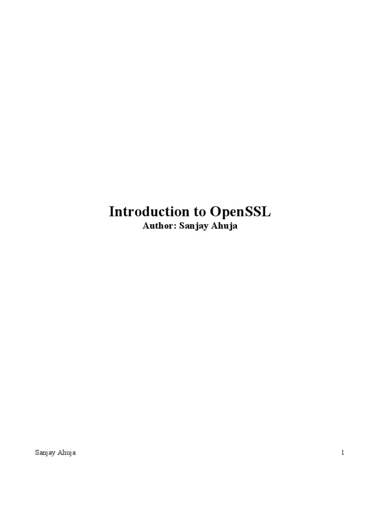 Open SSL | PDF | Cryptography | Key (Cryptography)