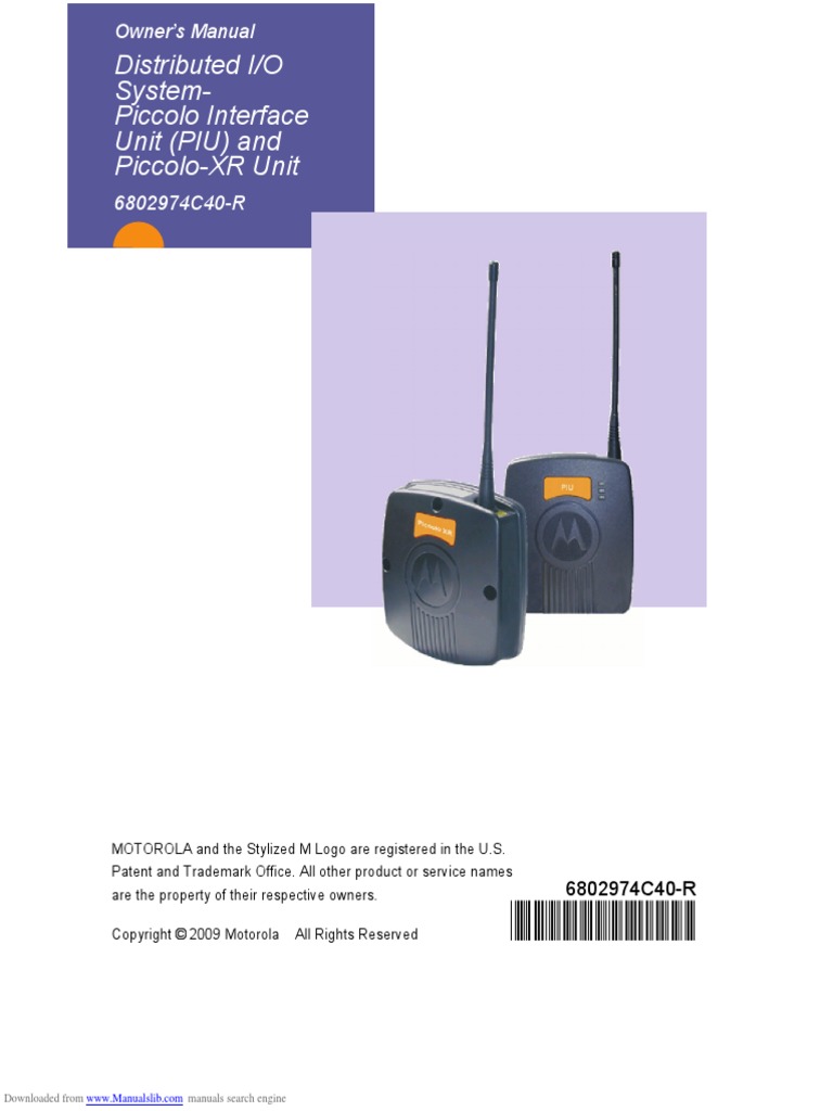 Distributed I/O System-Piccolo Interface Unit (PIU) and Piccolo-XR Unit ...