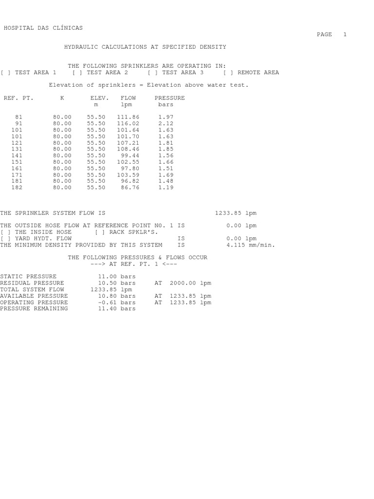 HC Calc SPK 1 | PDF | Fire Sprinkler System | Pipe (Fluid Conveyance)