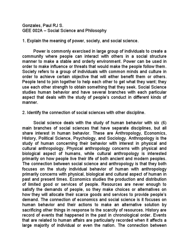 Social Science vs. Philosophy Explained | PDF | Social Science ...
