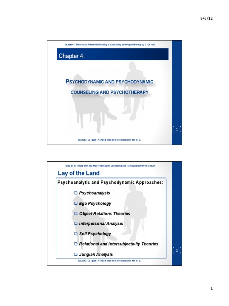 Ch. 4 Psychodynamic | PDF | Object Relations Theory | Psychotherapy