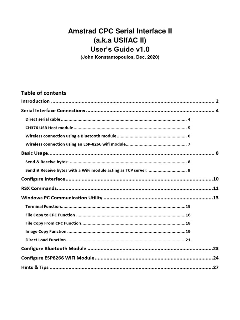 Amstrad CPC Serial Interface II User Guide | PDF | Hard Disk Drive ...