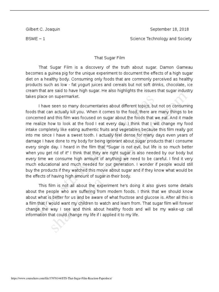 Impact of "That Sugar Film" on Diet Choices | PDF | Wellness