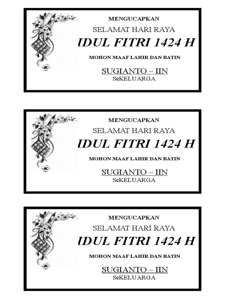 Ucapan Idul Fitri 2 | PDF