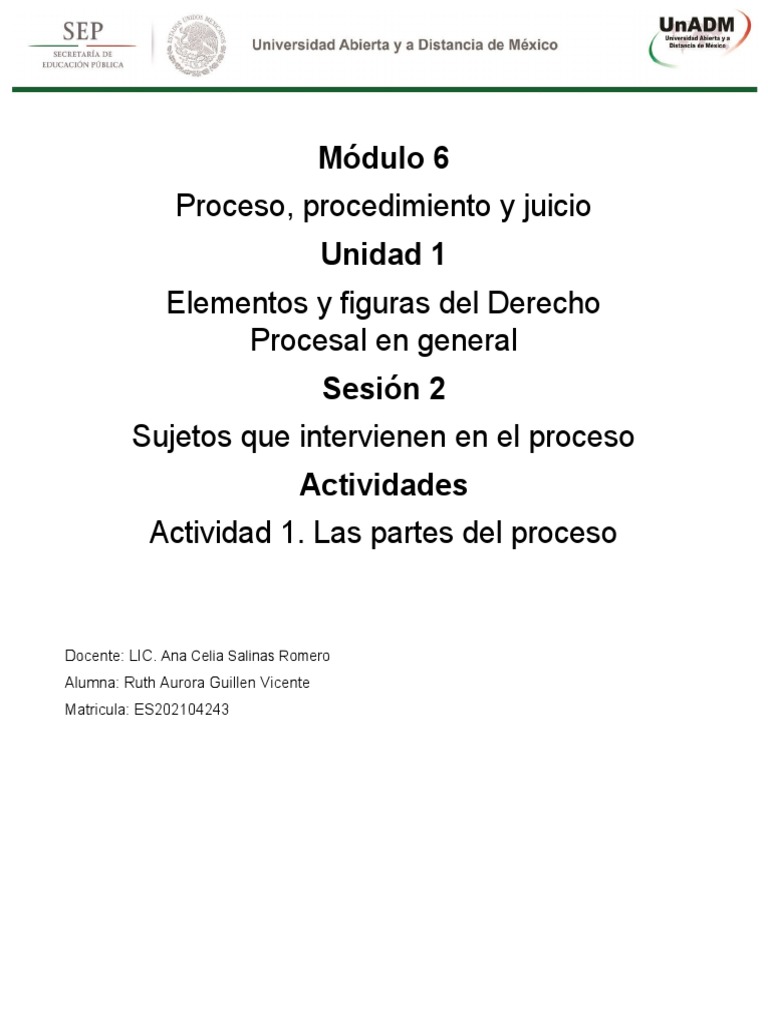 M6 U1 S2 A1 Rugv | PDF | Reunión | Litigio