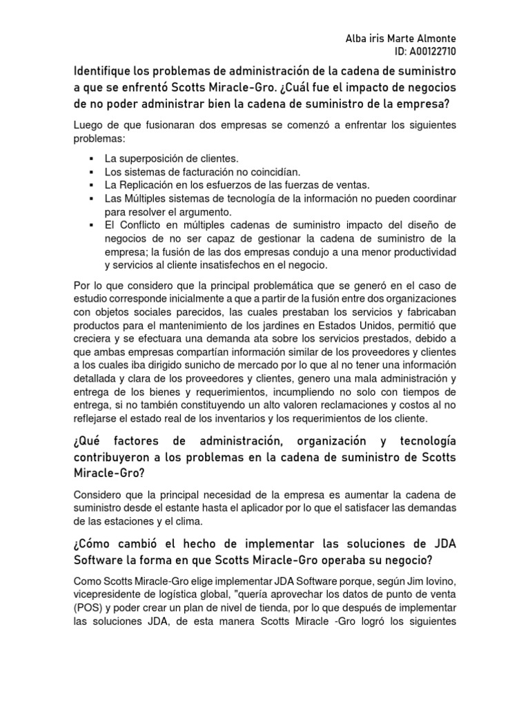 Marte Almonte-Alba Iris-Estudio de Caso Scotts Miracle Gro. | PDF ...