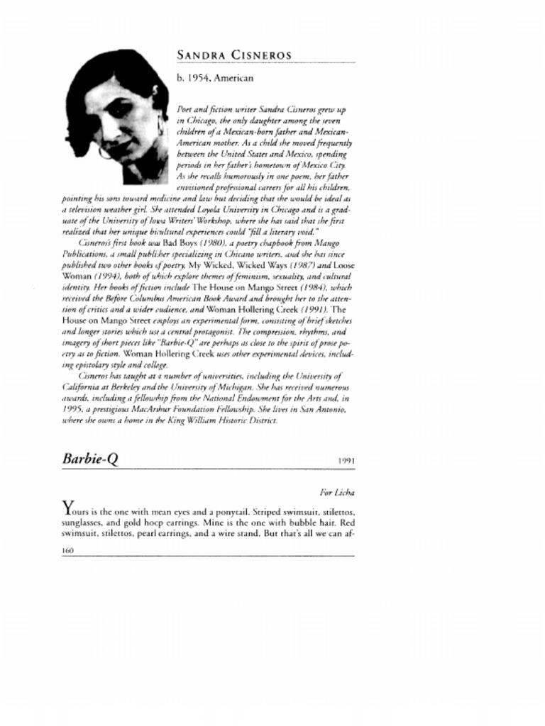 Barbie Q by Sandra Cisneros | PDF | Barbie | Clothing