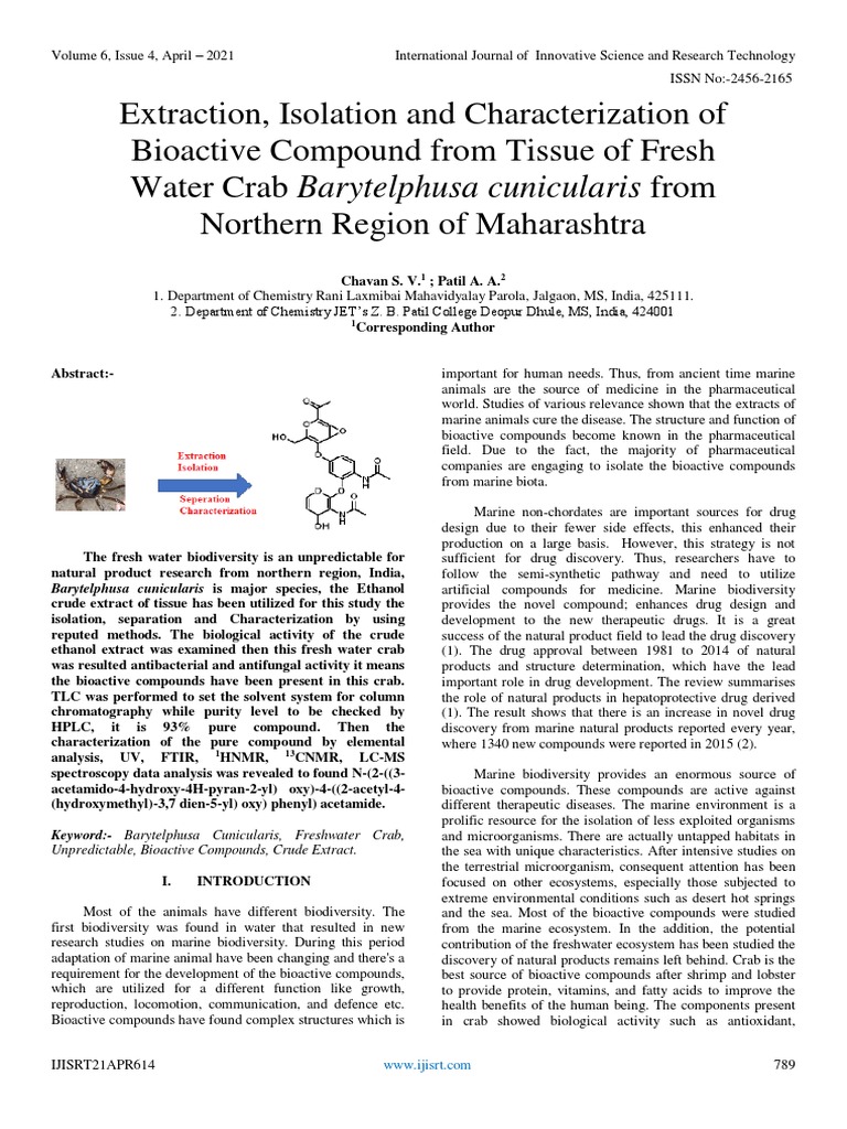 Extraction, Isolation and Characterization of Bioactive Compound From ...