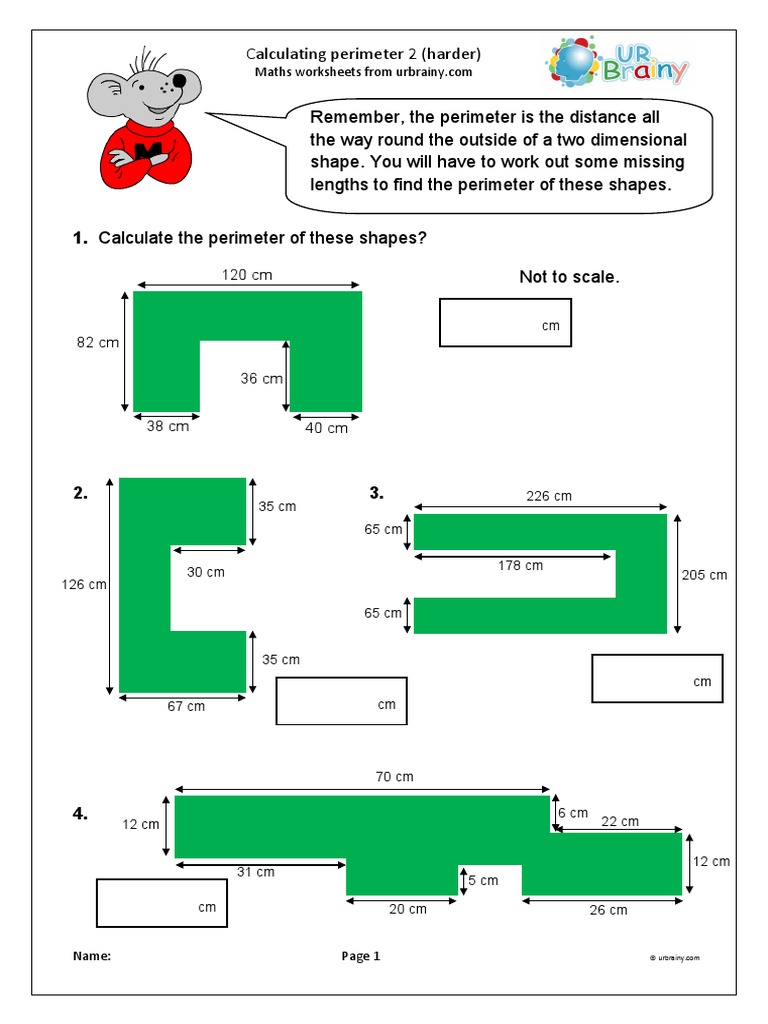 Calculate The Perimeter of Shapes 2 | PDF | Length | Geometric Measurement