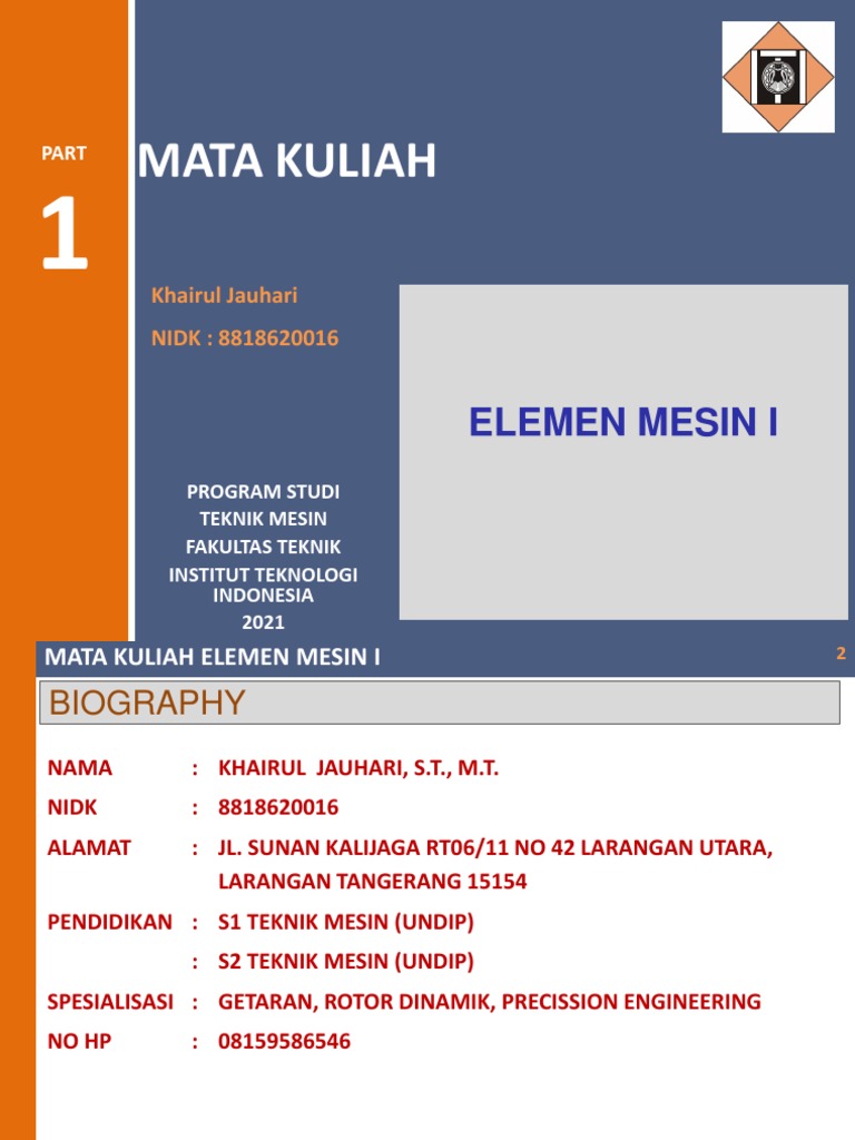 Elemen Mesin I - 1 | PDF