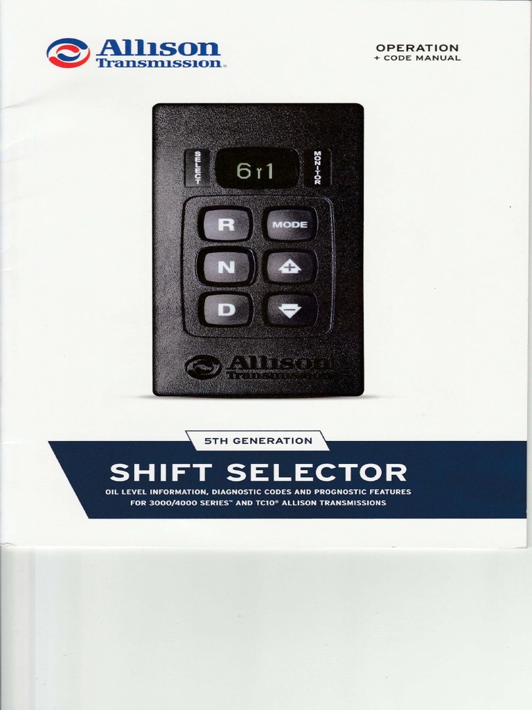 Allisontransmission 5th Generation Shift Selector Operation and Code ...