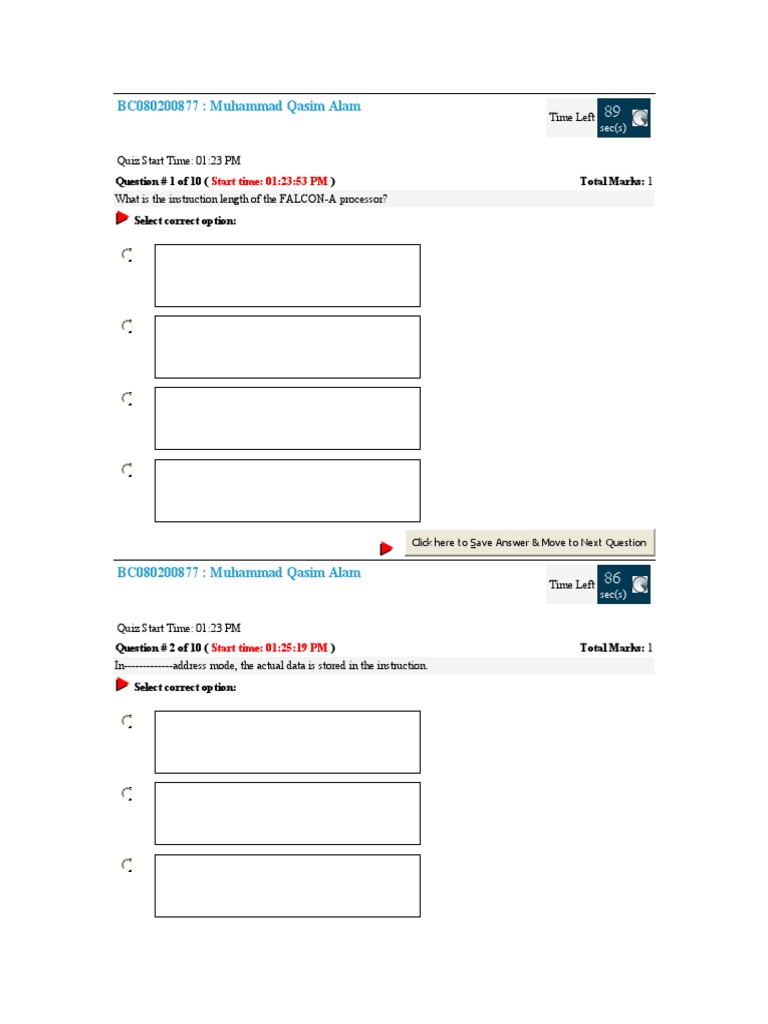 Quiz - 2 | PDF | Central Processing Unit | Integrated Circuit