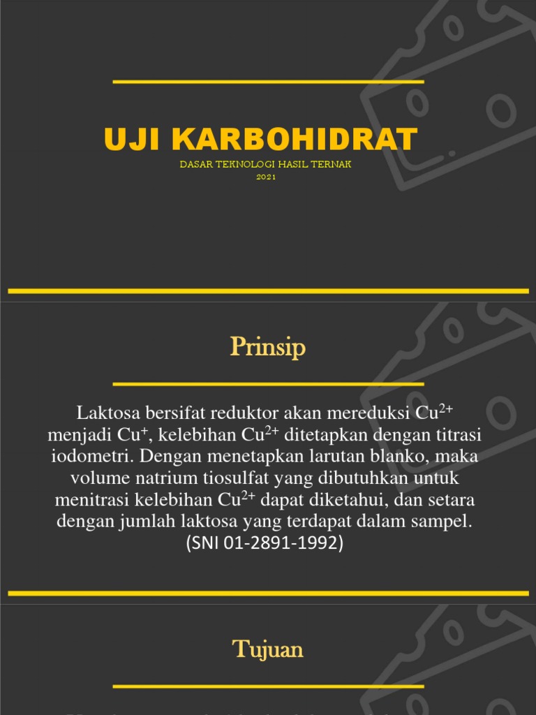 DTHT 2021 - Uji Karbohidrat | PDF