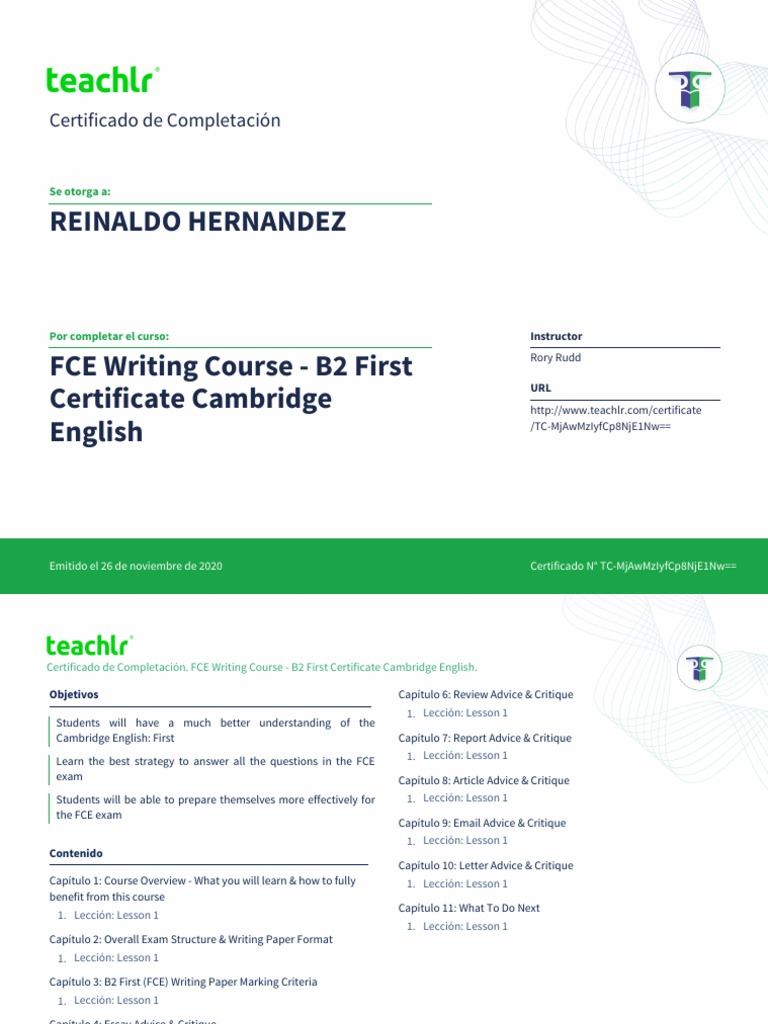B2-First-Certificate-Cambridge-English REINALDO RODRIGUEZ HERNANDEZ | PDF