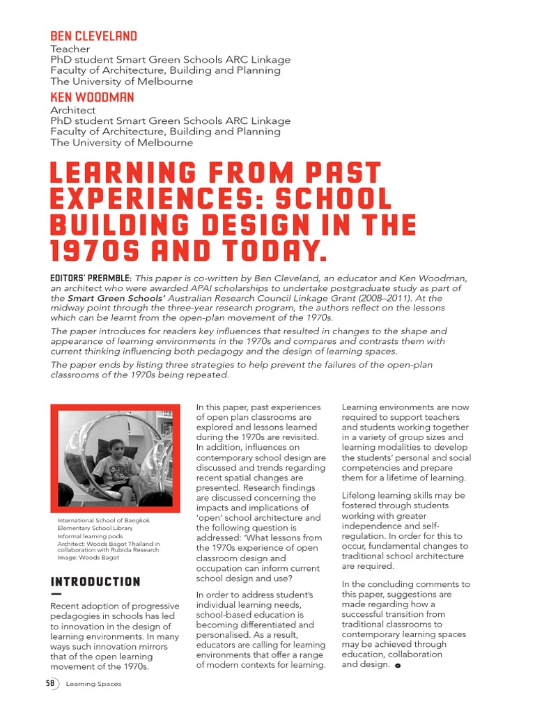 Cleveland & Woodman, Learning From Past Experience School Building ...