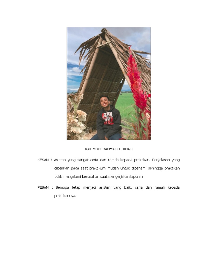 Kesan dan Pesan untuk Asisten Lab | PDF | Karier & Perkembangan ...