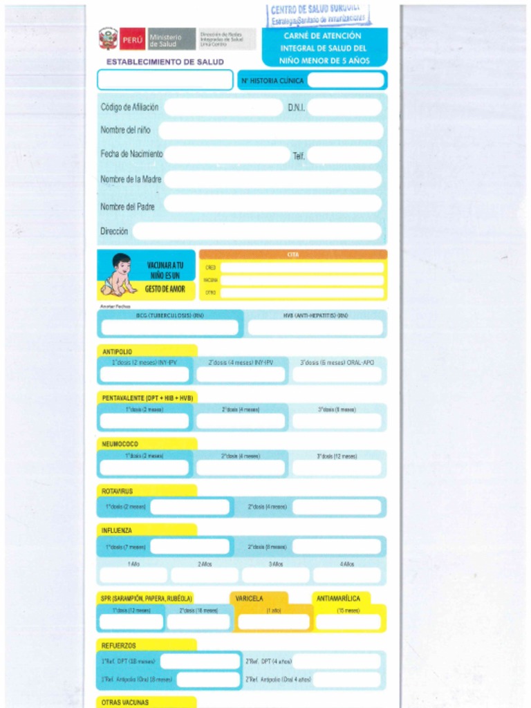 Carnet de Atención Integral Del Niño | PDF