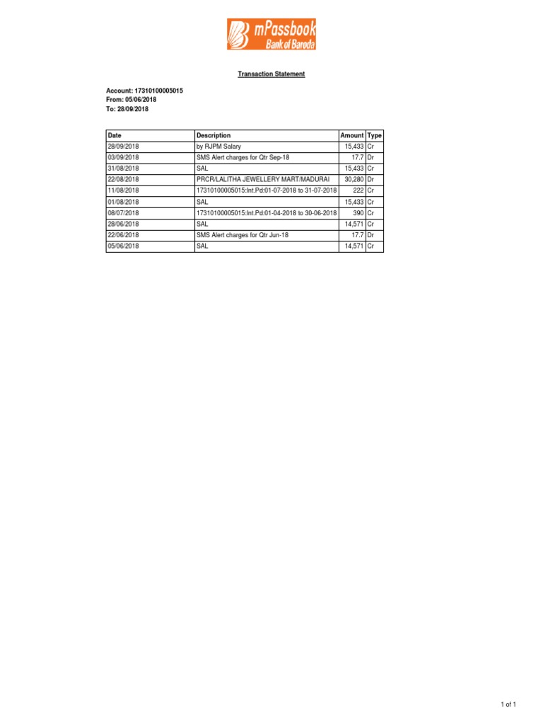 364 Bob Statement | PDF | Finance & Money Management