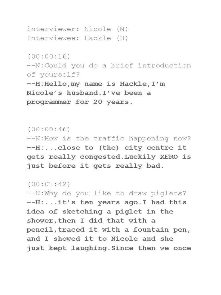 Doco Interview Transcript | PDF