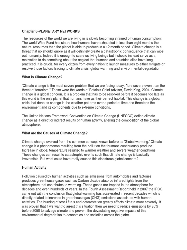 Planetary Networks | PDF | Climate Change | Greenhouse Gas