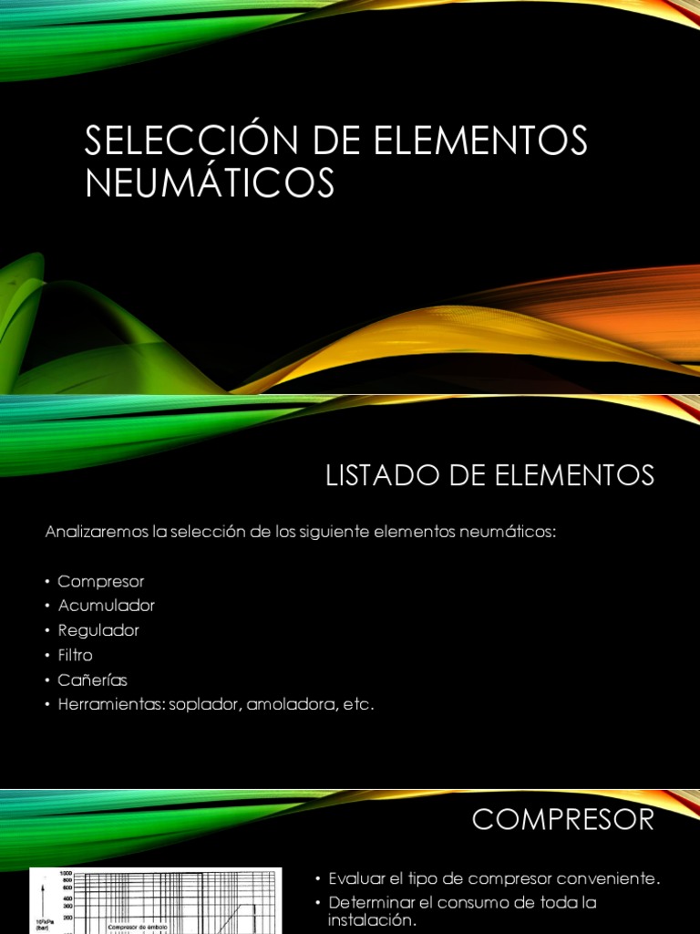 Selección de Elementos Neumáticos | PDF | Descarga (hidrología) | Presión