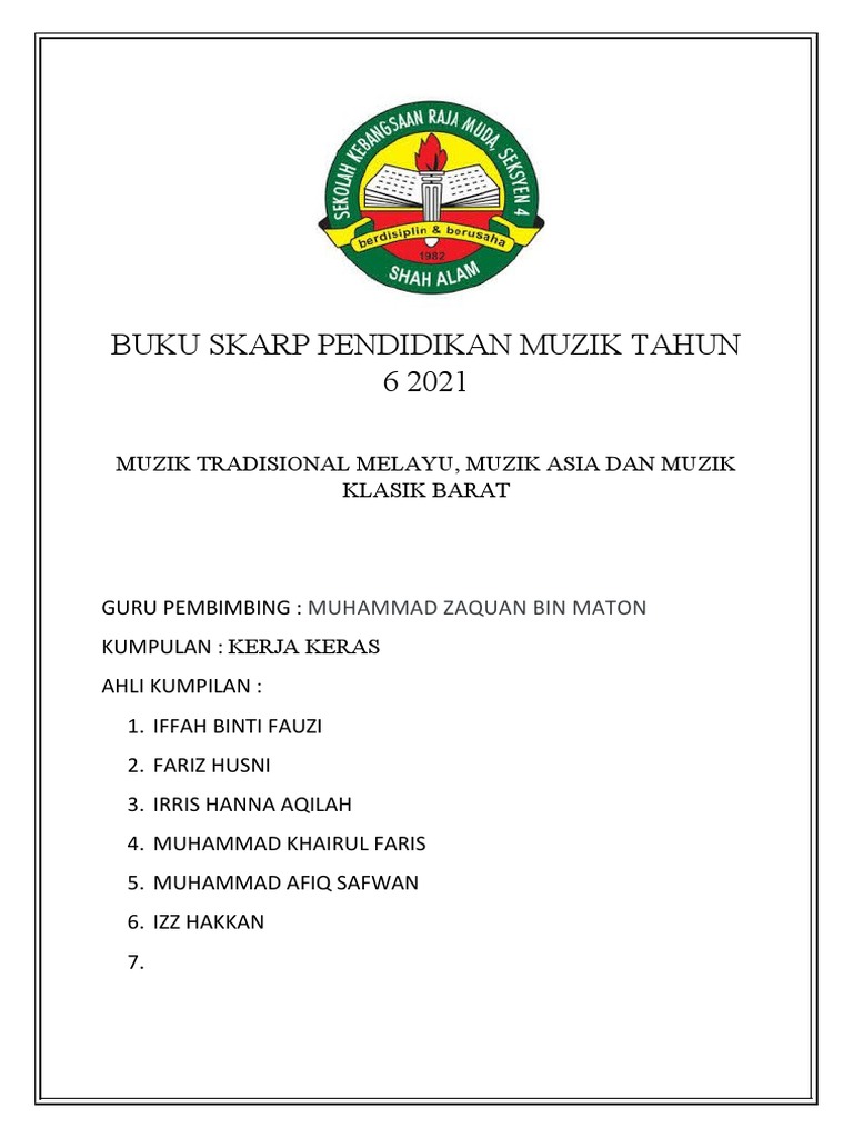 Buku Skrap Muzik Klasik Barat Tahun 6 | PDF | Ilmu Sosial | Seni