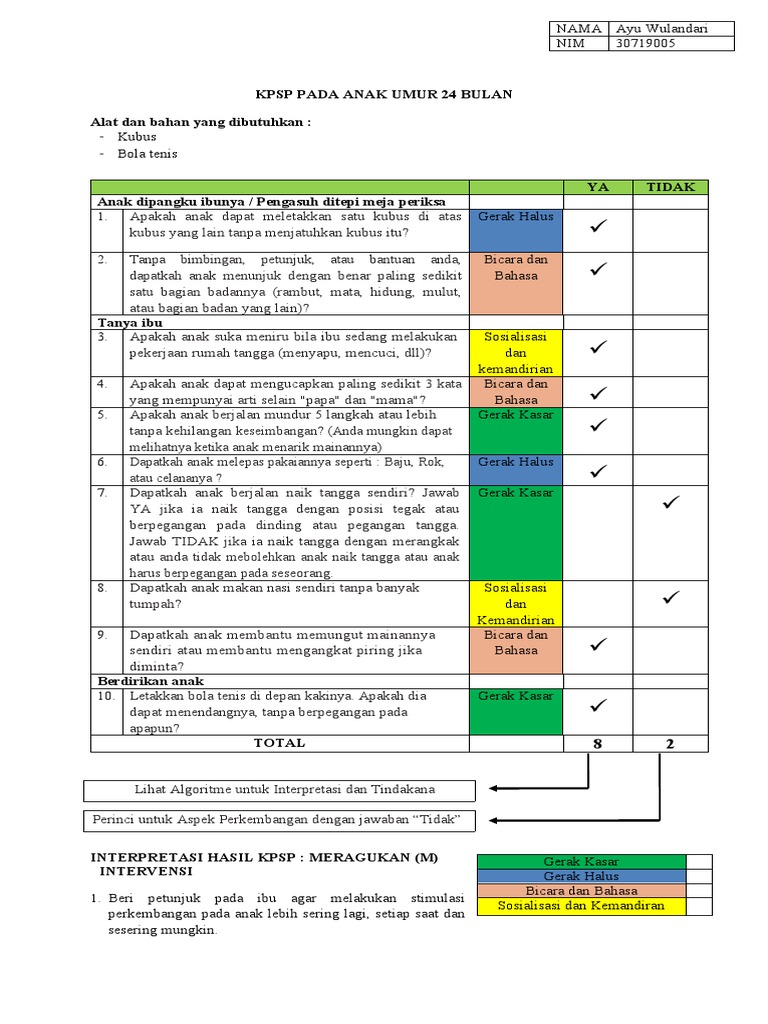 KPSP Anak Usia 24 Bulan | PDF