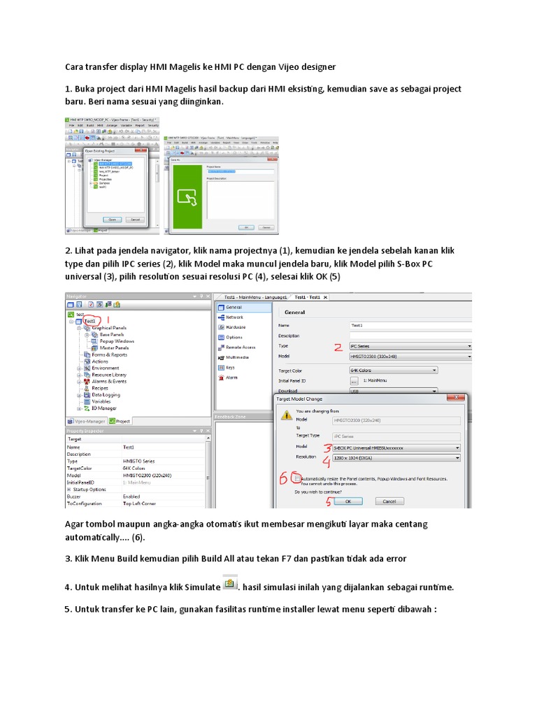 Cara Transfer Display HMI Magelis Ke HMI PC Dengan Vijeo Designer | PDF