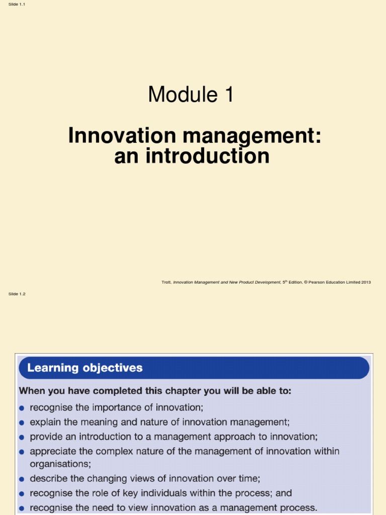 Module 1 Intro To Innovation MGT | PDF | New Product Development ...